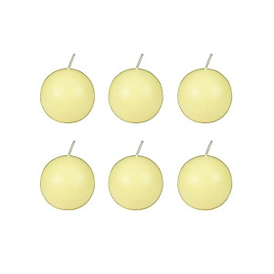 Zest Candle 6-Piece Ball Candles, 3-Inch, Ivory