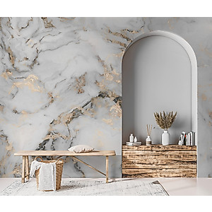 Murwall Art Wallpaper Gold Marble Wallpaper Scandinavian White Gray Smoke Wallpapers Minimalist Wall Murals