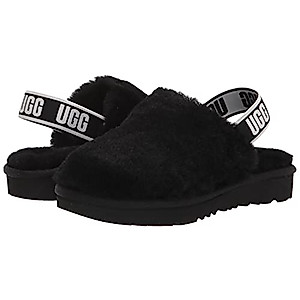 UGG Girls K Fluff Yeah Clog Slipper, Black, 6 Big Kid