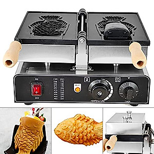 Veloqua 110V Commercial Taiyaki Waffle Maker Stainless Steel Commercial Taiyaki Waffle Maker Machine Great choice for bakeries, restaurants, kiosks, canteens, etc.