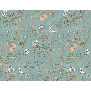 Self Adhesive Vintage Branches Birds Contact Paper Wallpaper for Kitchen Bathroom Bedroom Walls Decor Cabinets Shelf Dresser Drawer Liner Furniture Sticker 17.7X117 Inches