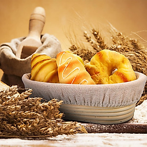 Geetery Set of 12 Proofing Basket, 10 Inch Round Oval Cane Bread Proofing Baskets with Sourdough Bread Baking Supplies, Making Kit for Dough Baking