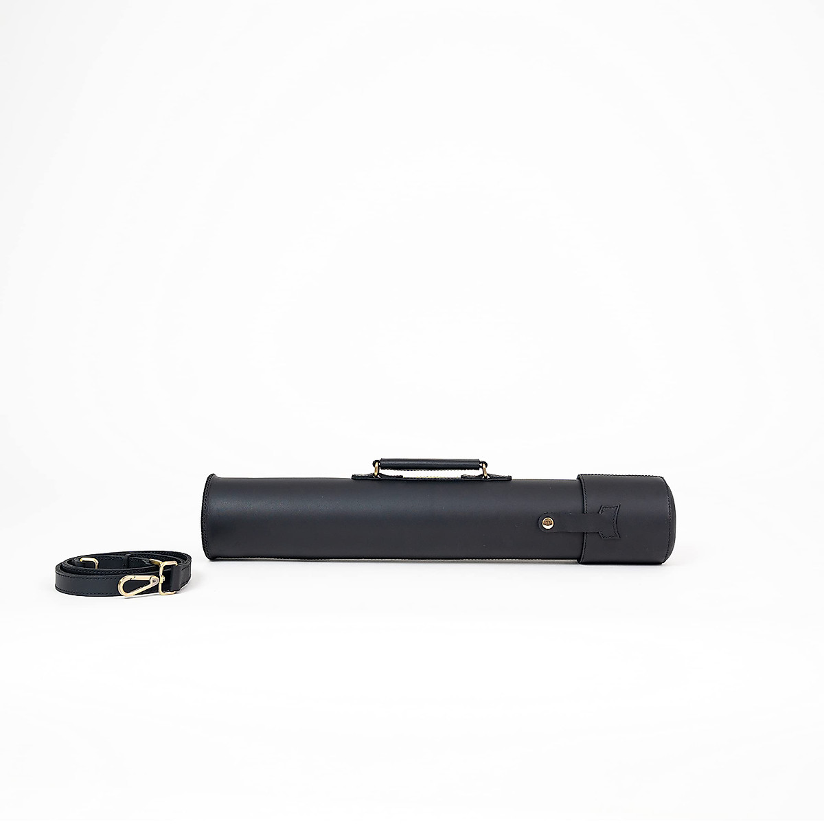 Hoi An Soul - Leather Document Tube - 100% Hand Made - Black - 21"