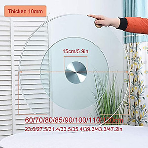 WYFFF Glass Lazy Susan Turntable 36 Inches, Aluminum Alloy Bearing, Silent/Smooth/not Easy to Dump, Round Decorative Rotating Tray, for Dining Table