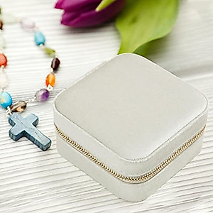 MILEVO Earrings,eardrop,dangler,Travel Jewelry Case - Mini Jewelry Box, Small Jewelry Organizer,Portable Display Jewelry Storage Case, Small Jewelry Organizer Box for Girls Women ( Color : White )