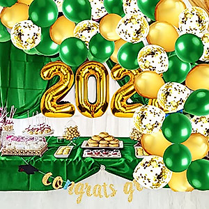 Graduation Party Decorations 2023 Green Gold/Green Gold Balloons St. Patrick’s Day Decorations 45pcs Balloons Green Graduation Decorations/Green Gold Birthday Party Decorations Summer Mexican Party