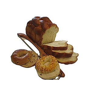 BREAD SLICER ISLICE.ca Serrated Bread Knife - Solid Oak Bow Bread Cutter for Homemade Bread - 17 inch - Easy Grip Handle For Slicing Bagels, Sourdough Loaf, Baguette - Premium Kitchen Gift