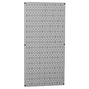 Wall Control Pegboard 32in x 16in Gray Metal Pegboard Tool Board Panel