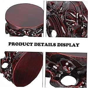 DOITOOL 3 Pcs Flowerpot Buddha Base Flowerpot Rack Planter Dolly Caster Wheels Plant Stand for Flower Pot Flower Pot Holder Metal Bracket Wood Base Buddha Figurine Base Tray Wooden Emerald