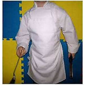 CHEFSKIN Set of 3 White Fabric Apron to Decorate with Marker, Paint, Iron on or Embroidery for Kids Small 4-8 Years