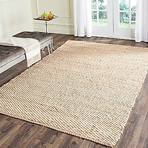 SAFAVIEH Natural Fiber Collection Area Rug - 6' x 9', Natural, Handmade Jute, Ideal for High Traffic Areas in Living Room, Bedroom (NF459A)