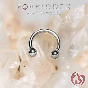 Forbidden Body Jewelry 14g 10mm Surgical Steel Internally Threaded Horseshoe Body Piercing Ring