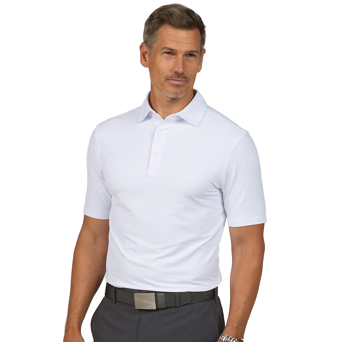 IBKUL Men's Athleisure Wear Sun Protective UPF 50+ Icefil Cooling Tech Short Sleeve Polo 94199 Peri Solid S