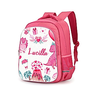 Luxladis Personalized Toddler Backpack with Name Custom Photo Kids School Dinosaur Backpack for Girls Boys Cute Preschool Backpack (2-Pink backpack)