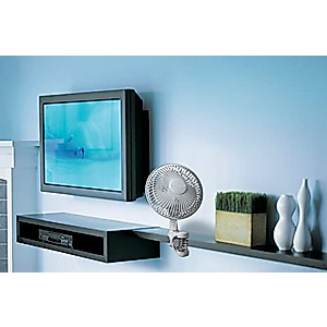 Lasko Clip Fan, 2 Quiet Speeds, 360 Degree Pivot, Portable for Office, Bedroom, Kitchen, 6", White, 2004W