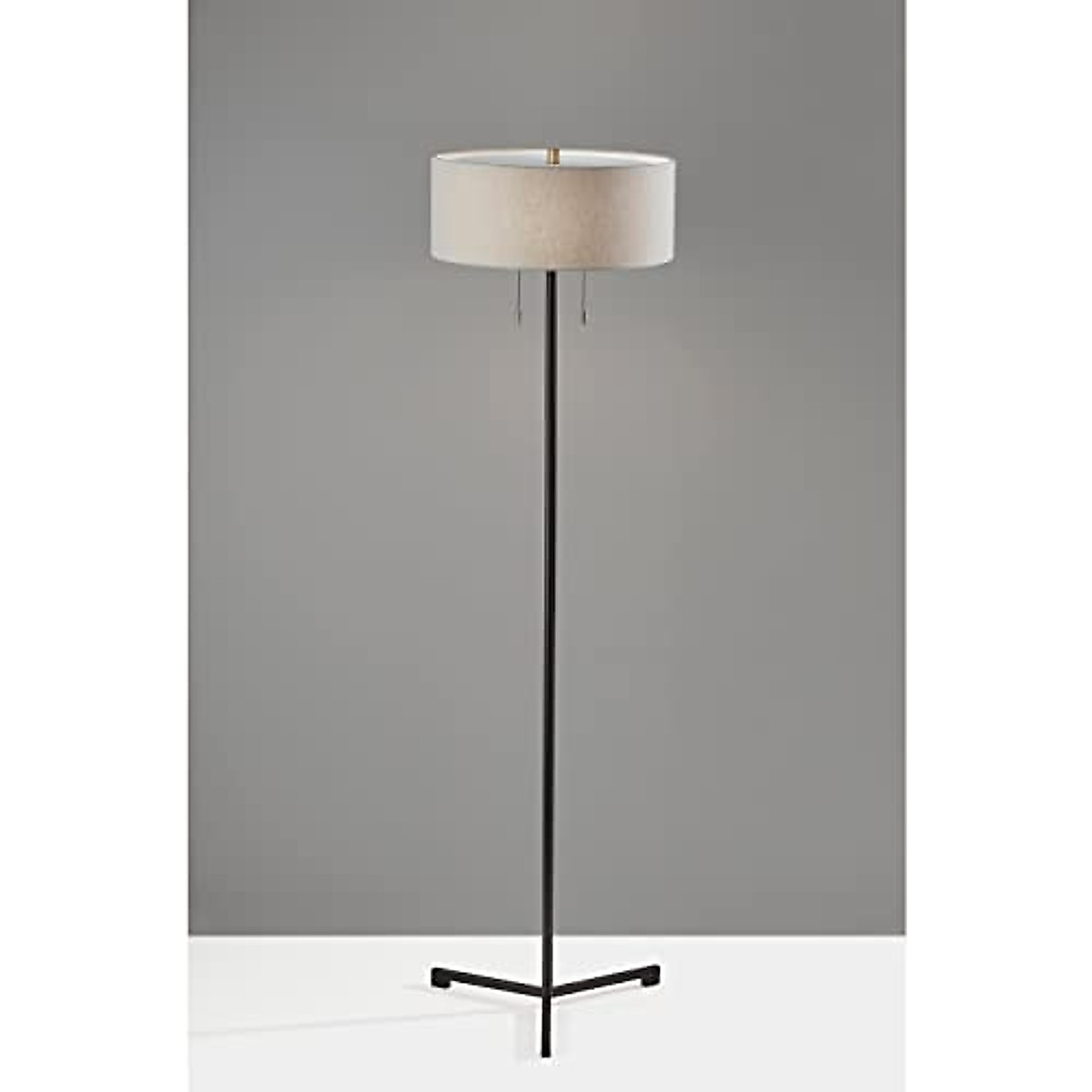 Adesso 1557-01 Wesley Floor Lamp, 60 in, 2 x 60W, Black, 1 Floor Lamp