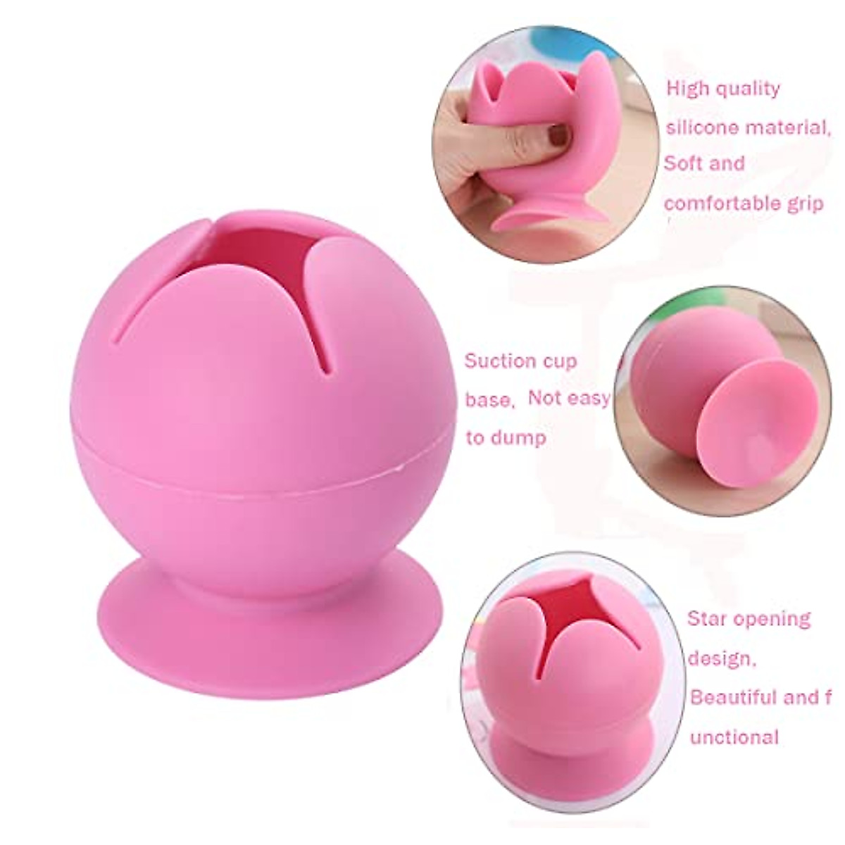 WANGPIPI Vinyl Waste Collector, Suction Silicone Waste Storage Box, Manual Waste Weeding Tool - Confetti Storage Box (Pink)