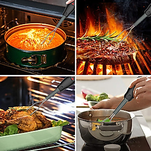 GEMITTO Digital Meat Thermometer with Probe for Grilling and Smoking, Instant Read Food Thermometer Fork, Cooking Food Kitchen Thermometer Wireless for Grill BBQ Smoker Oven Oil Steak