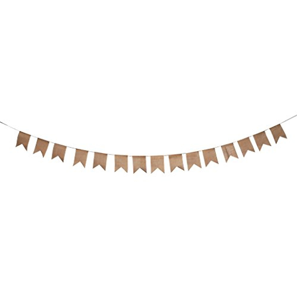 Plain Burlap Banner Flags DIY Burlap Pennant Banners for Birthday, Wedding, Graduation, Baby Shower; 30FT 30 Fishtail PCs; by Mandala Crafts