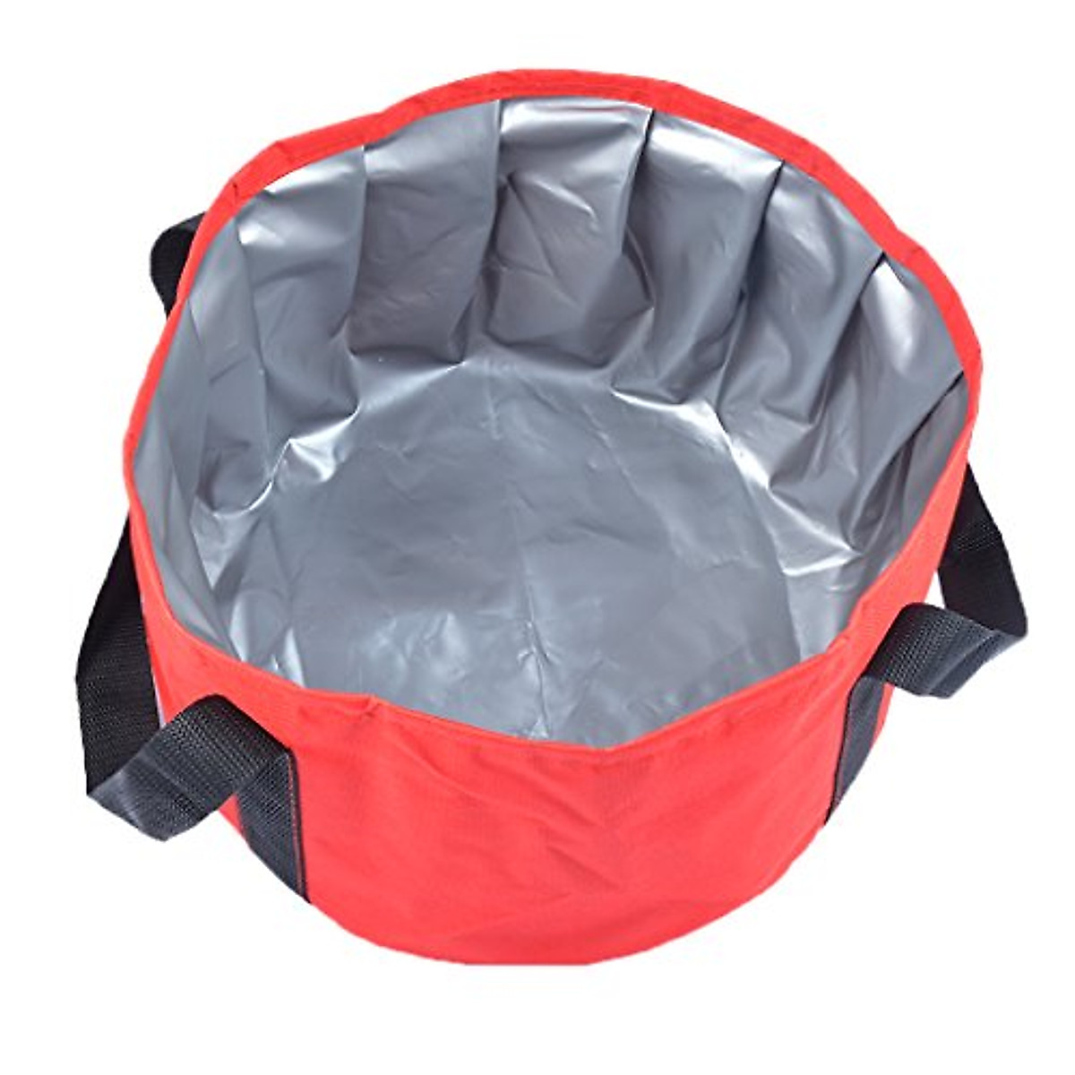HOOYEE Multifunctional Portable Wash Basin Folding Bucket (Red)