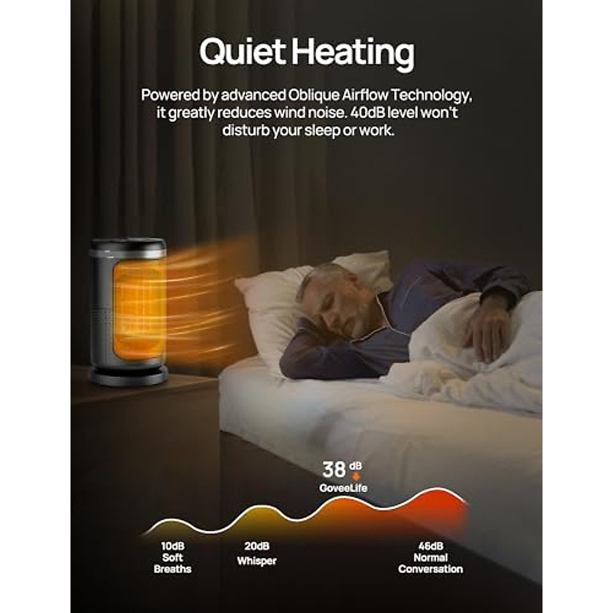 Space Heaters for Indoor Use, 1500W/750W Portable Heater with 90°Oscillation Safe and Quiet Ceramic Heater Fan Electric Heater with Overheat Protection Desk Heater for Bedroom Office Use