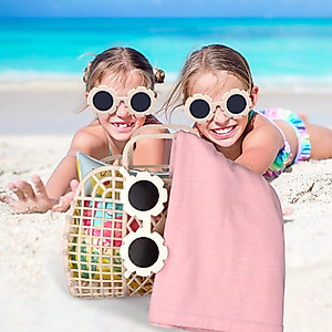 FIONUPI 16 Pcs Jelly Bags with Sunglasses for Women Wedding Jelly Purse Beach Bags Plastic Jelly Basket Flower Glasses for Bridal Wedding Party Gift