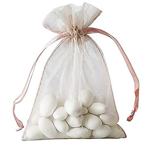 BalsaCircle 50 pcs 4x6-Inch Mauve Organza Drawstring Bags - Wedding Party Favors Jewelry Pouch Candy Gift Bags