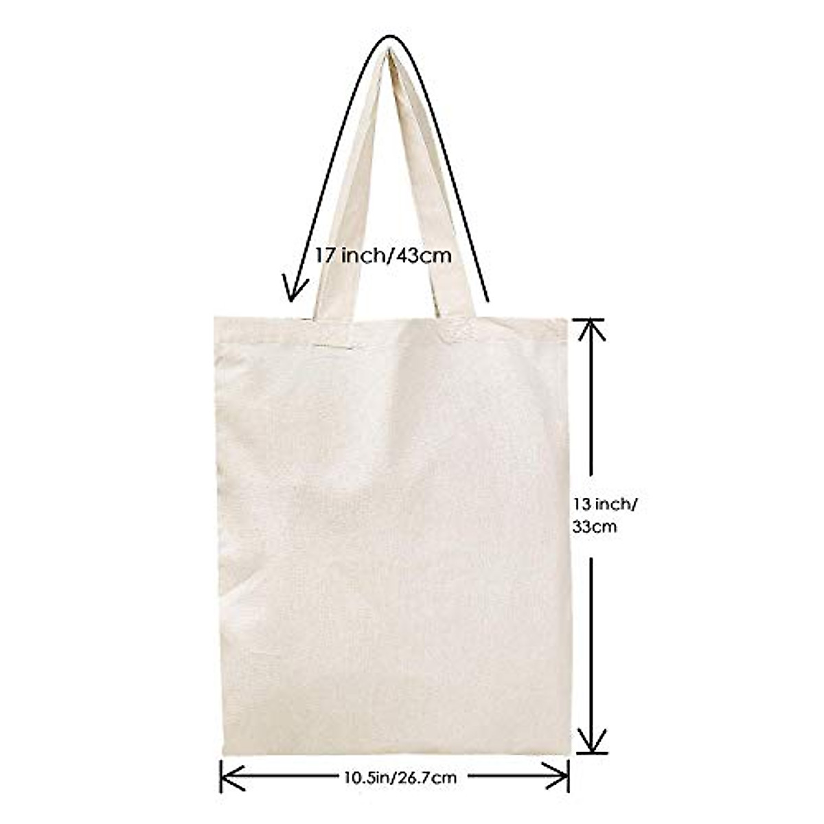 M-Aimee Canvas Craft Tote Bags - 10 Pack 13"x10" Fabric Blank Tote Bags, Natural Cotton for DIY Crafts, Gift Bag and Wedding, Birthday, Shopping, or Reusable Grocery Bag