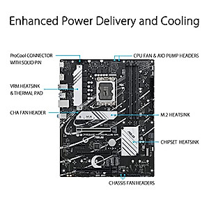 ASUS Prime H770-PLUS D4 Intel® H770(13th and 12th Gen) LGA 1700 ATX Motherboard with PCIe 5.0, 3xPCIe 4.0 M.2 Slots,DDR4,2.5Gb LAN,DisplayPort, HDMI,USB 3.2 Gen 2 Type-C,Thunderbolt™ (USB4®) Support