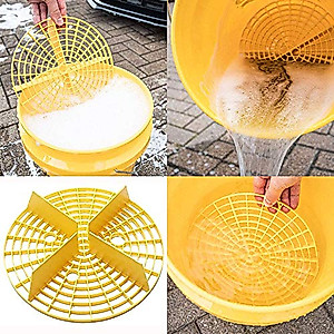 2 X 9.25 Inch (23.5cm) Car Wash Insert Bucket Dirt Remover Filter Yellow