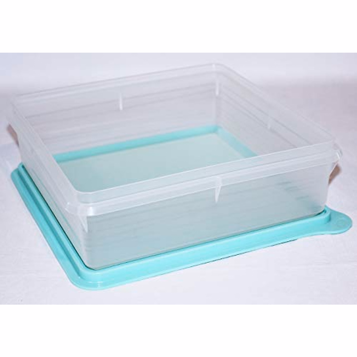 Tupperware Snack and Store Square Container Frosted Sheer and Mint