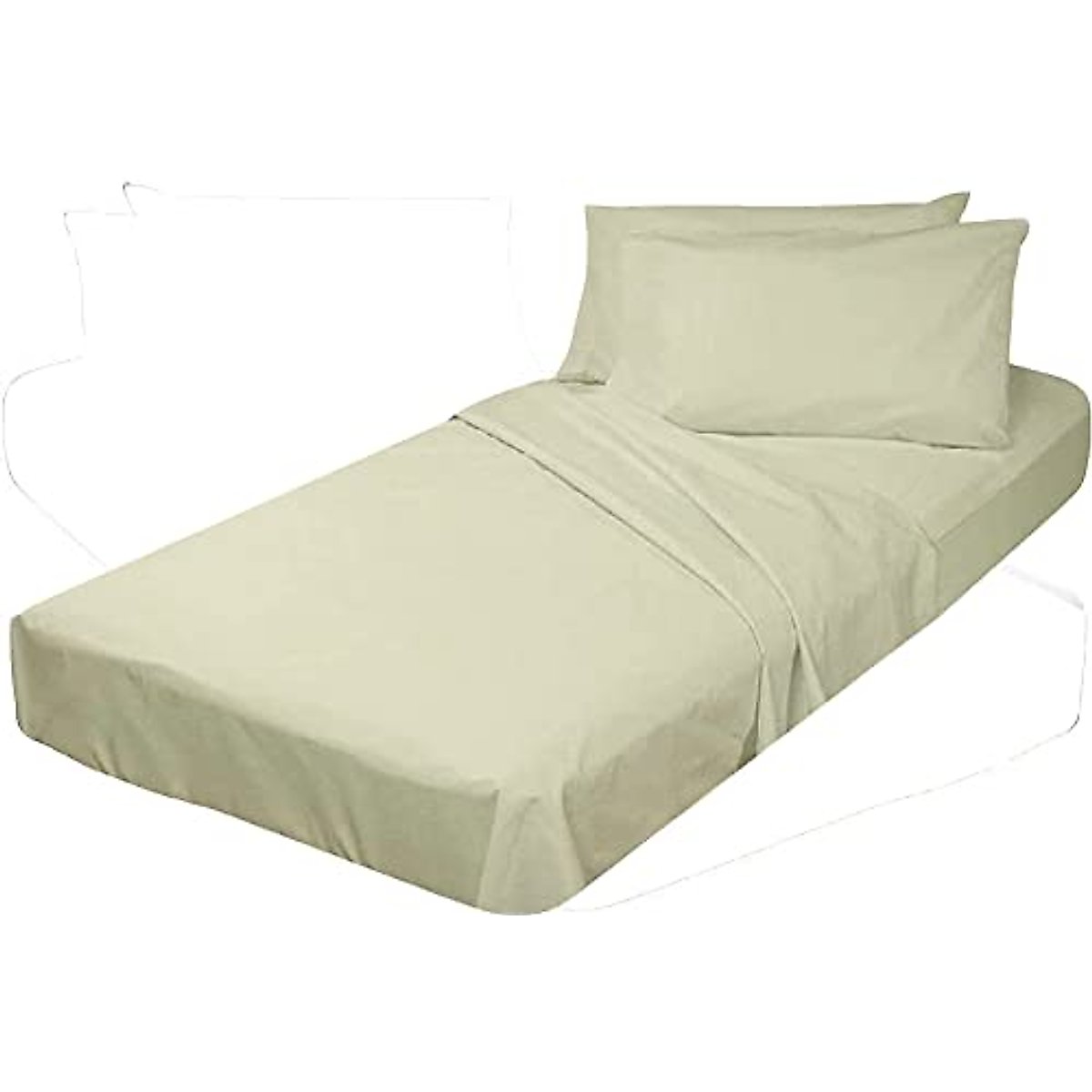 Sheets for Cot Bunk Bed-Cot Size Mattress Sheets-Fitted Cot Sheet Perfect for Narrow Twin/Cot Size/Rv Bunk/Guest Bed Replacement/30 X 75" Mattress/Camping Cot, Ivory, Cotton Cot Sheets 4(PCs)