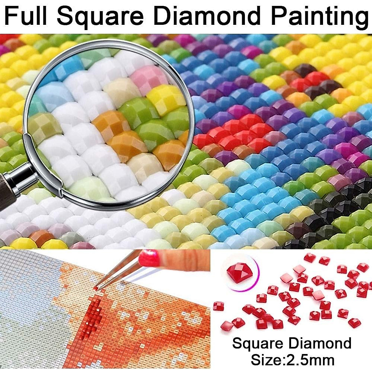 2 Packs 5D Diamond Painting Art Praying Angel Babies Kids Boy and Girl Full Drill Square Beads Diamond Painting Kits for Adults Crystal Gems Wall Art 30x40cm