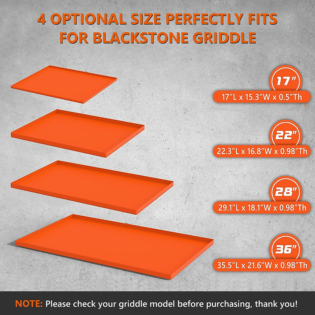 28" Silicone Griddle Mat for Blackstone 28 Inch Griddle, Heavy Duty Food Grade Silicone Griddle Cover, Protect Your Griddle from Dirt & Rust All Year Round