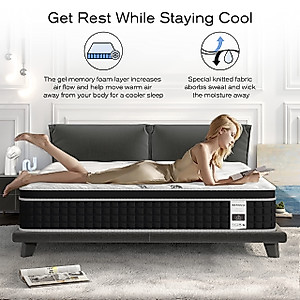 Martisiluna YM-QU 10.5 Inch Hybrid Gel Memory Foam Mattress in a Box with Individually Wrapped Coil Innerspring and Enhanced Edge Support, Twin