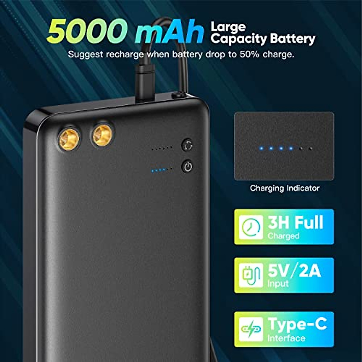 Battery Spot Welder, Seesii 6 Gear Adjustable Portable Spot Welder, 5000mA-h Mini Spot Welding Equipment with 5m Sheets & 4X4 Holders for 0.1/0.15mm Nickel Strip Welding & Making DIY Battery Packs