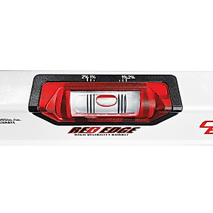 CE Tools 72 Inch Red Edge Level - 6 Foot Level Tool with Shock-Proof Vial, Milled Bottom, and Robust End Caps, Aluminum