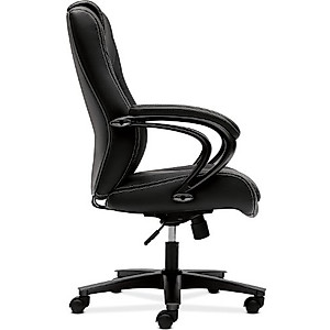 HON Managerial Office Chair- High-Back Computer Desk Chair with Loop Arms , Black (VL402)