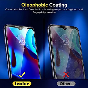 ivoler [2+2 Pack] Tempered Screen Protector [Full Coverage] for Motorola G Pure [2 Pack] with Camera Lens Protector Tempered Glass[2 Pack] 9H Hardness, Bubble Free, Anti-Scratch 6.5inch- Black