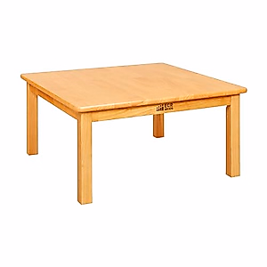 ECR4Kids 30in x 30in Square Hardwood Table with 14in Legs, Kids Furniture, Honey