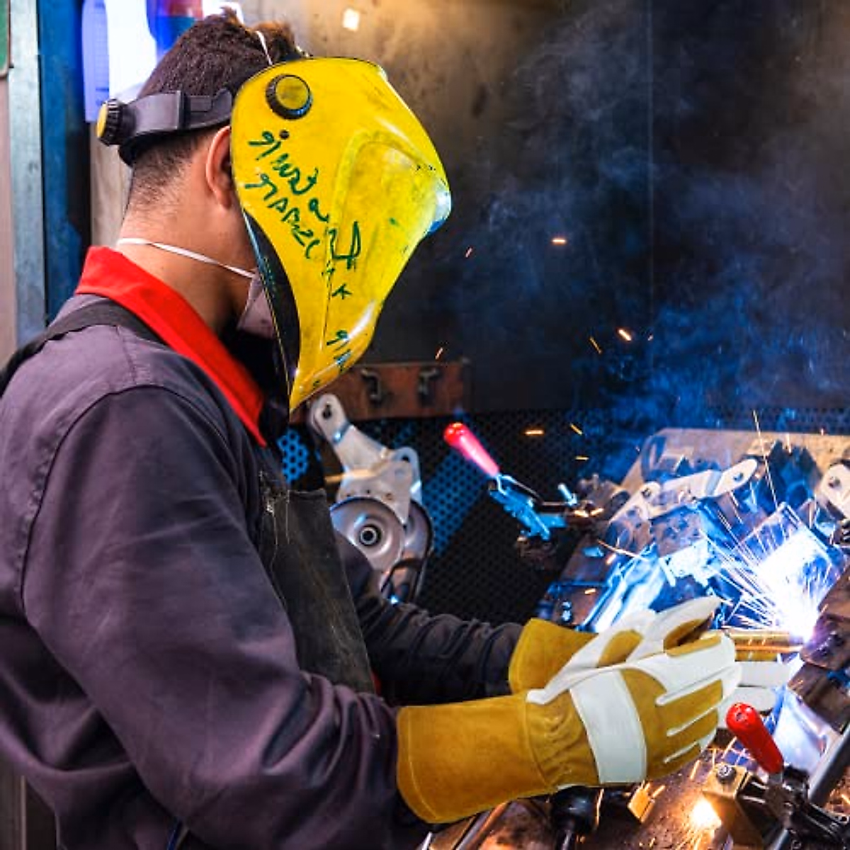 Intra-FIT Cowhide MIG Welding Gloves Long Cuff, EN388-2132X, EN407-413X4X, EN12477 TYPE A