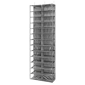 Whitmor Over The Door Shoe Shelves - 26 Sections - Crosshatch Gray