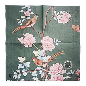 ALINK Vintage Paper Napkins, Bird Design DecoupageLuncheon Tea Party Napkins, 20 Count 2-Ply, 13 x 13 Inch