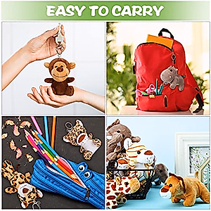 18 Pieces Small Stuffed Animals Mini Jungle Animal Plush Toys Stuffed Animals Set in 4.8 Inch Cute Small Plush for Animal Themed Parties Teacher Student Award (Stylish Style)