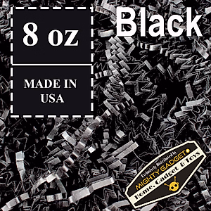 Mighty Gadget (R) 1/2 LB Black Crinkle Cut Paper Shred Filler for Gift Wrapping & Basket Filling