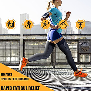 UTYOAA Full Leg Compression Sleeves,Women & Men,Thigh High 20-30mmHg Gradual Support,Circulation Hose Stockings for Pain Swelling Varicose Veins,Running Athletics Nurses Travel,1Pair Black XL