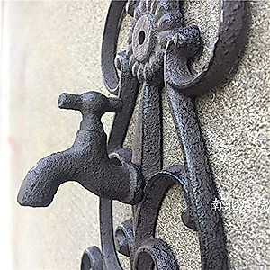 Small Garden cast Iron Water Pipe Rack Bird Faucet Wrought Iron Water Pipe Bracket Garden Drain Pipe Shelf Gardening-Duck (Color : C)