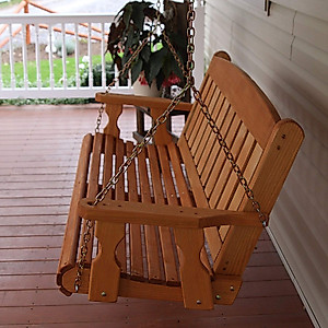 Amish Casual Heavy Duty 800 Lb Mission 5ft. Treated Porch Swing - Cedar Stain