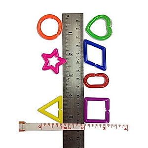 Power of Dream Big Mixed Shape C Chain Links Plastic Neon Toy DIY 50 Pcs Y06