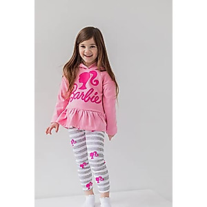 Barbie Little Girls Peplum Fleece Hoodie & Peplum Leggings Pink 7-8